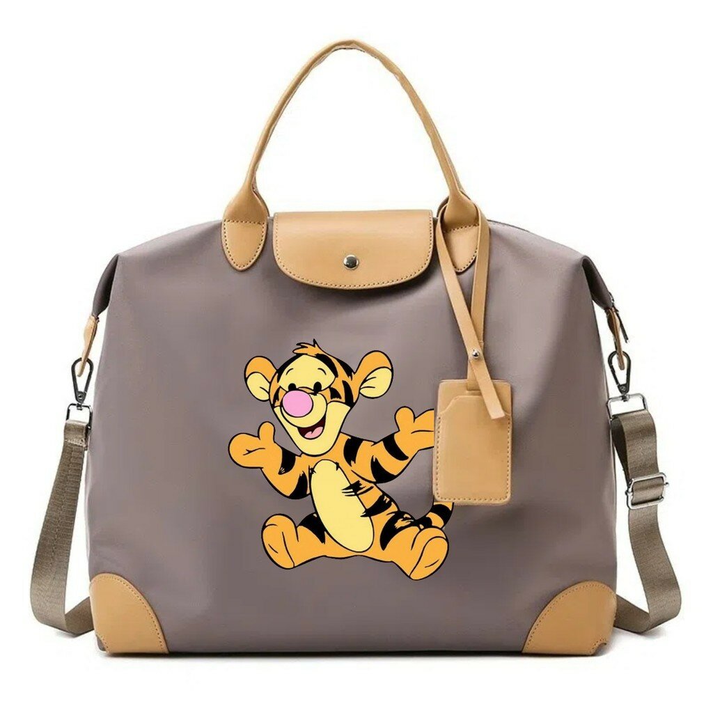 Горячая продажа больших возможностей Winnie Bear Cartoon Canvas Сумка для женской оксфордской сумки для хранения ткани.