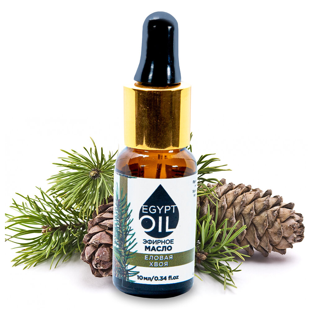 Эфирное масло EgyptOil еловой хвои, 10 мл, с инструкцией по применению