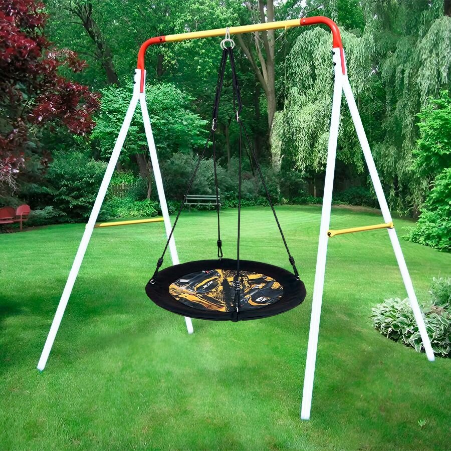 Уличные качели белые + "гнездо" 800мм дизайн - Street racing