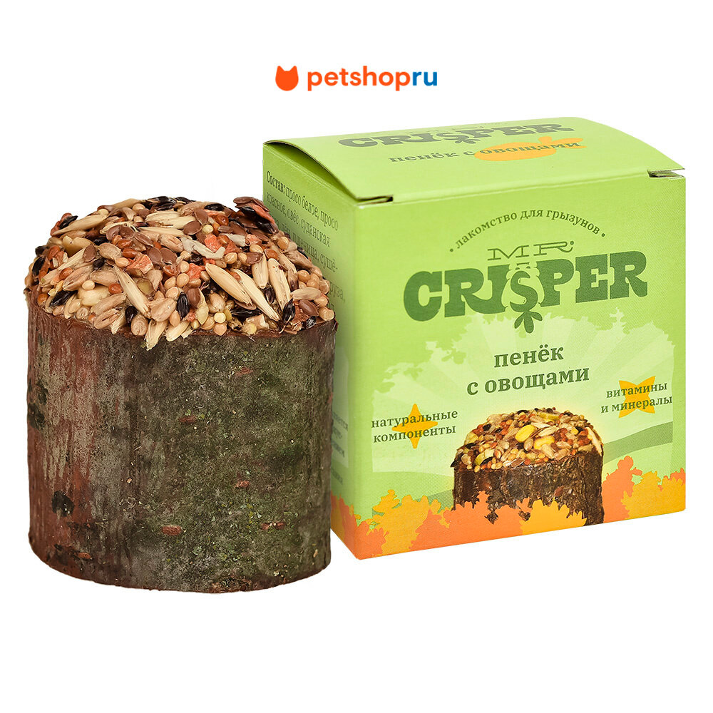 MR.Crisper Лакомство для грызунов "Пенек" с овощами, 80 г