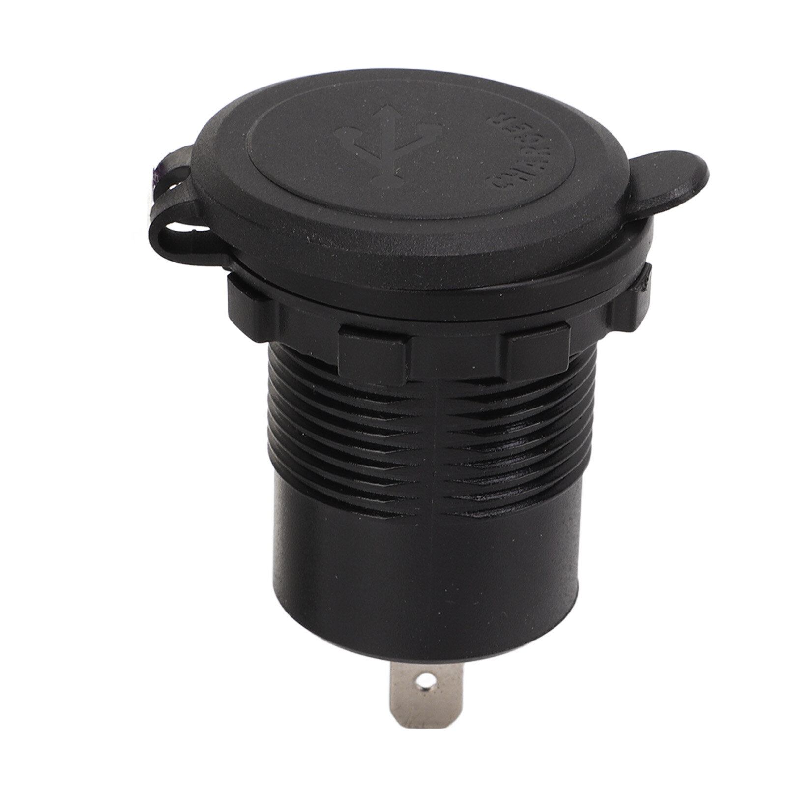 Автомобильное зарядное устройство USB с двумя портами USB QC3.0, быстрая зарядка, синий свет и ключ-переключатель, 12‑24 В, универсальное для мотоцикла, автофургона