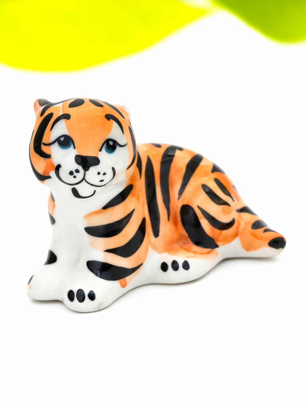 Фигурка коллекционная - Тигр, Гжель, Фарфор, 7 см