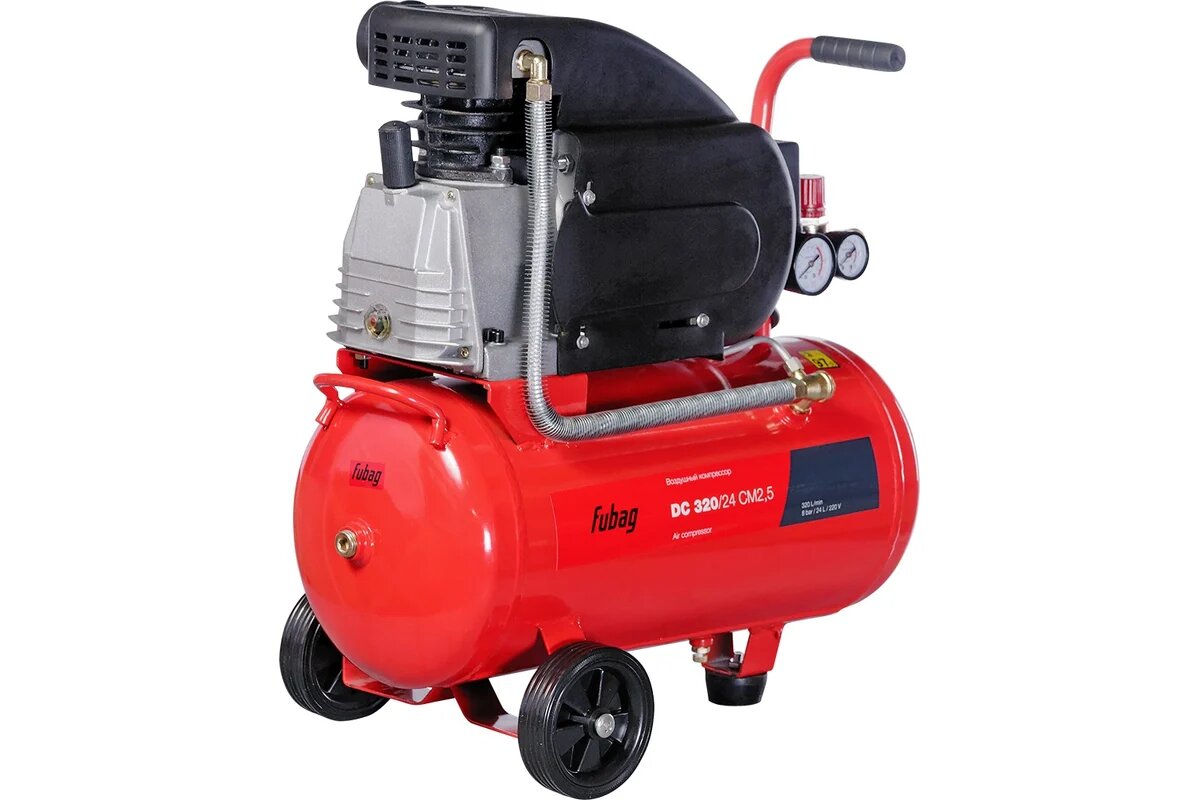 Компрессор FUBAG DC 320/24 CM2.5, однопоршневой, масляный, 320л/мин, 24л, защита от перегрева