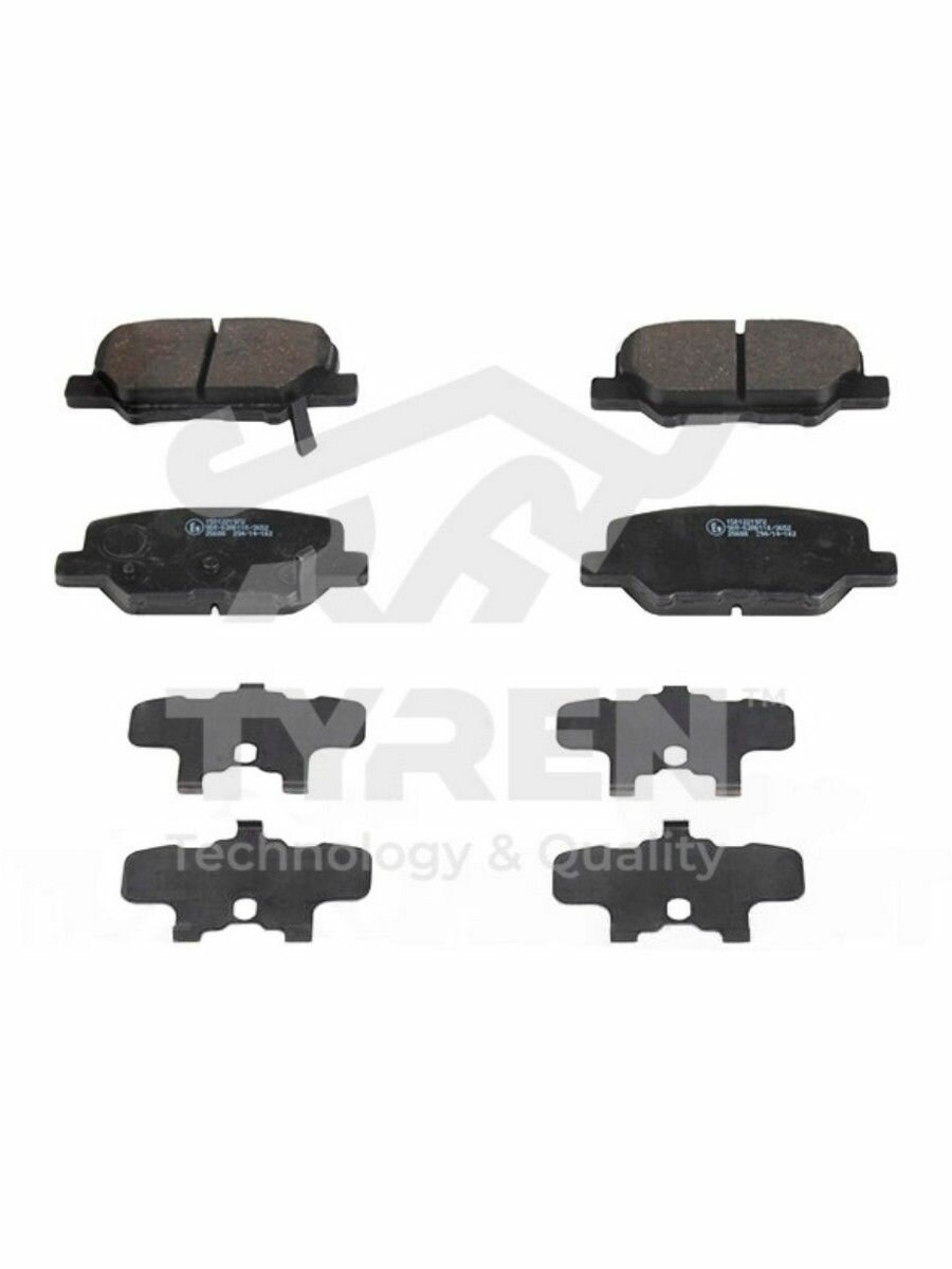 Колодки тормозные дисковые задние для а/м CITROEN C4; MAZDA 6; MITSUBISHI Outlander, Tyren TYR1211671