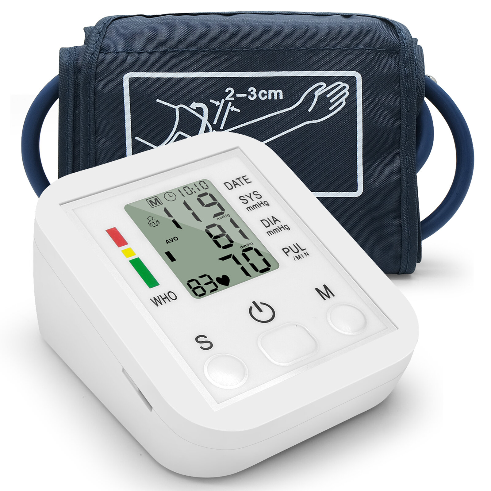 Blood Pressure Monitor Portable & Household Arm Band Type Sphygmomanometer LCD Display Accurate Measurement