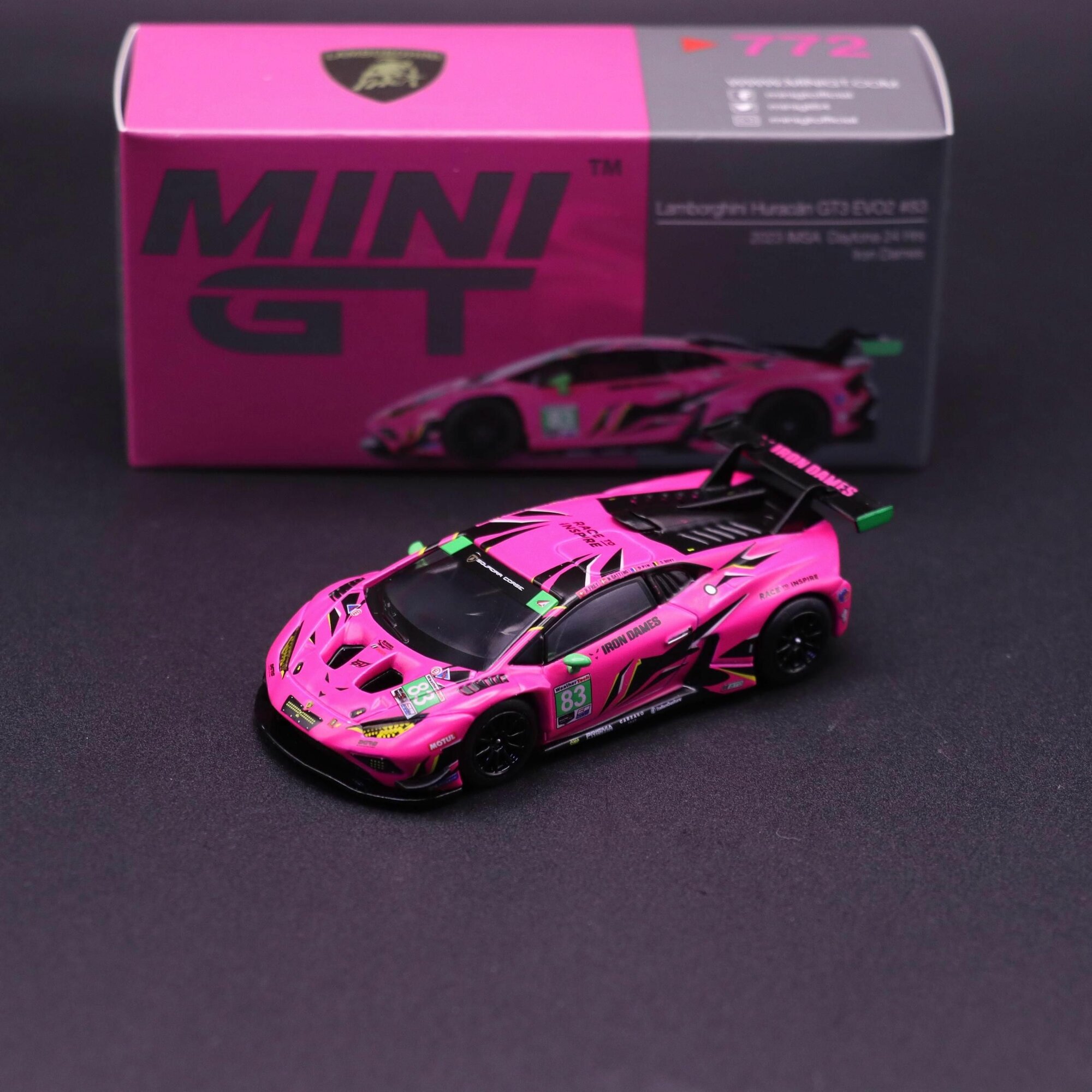 Машинка MINI GT 1/64 #772 Lamborghini Huracn GT3 EVO2 #83 Die-cast Alloy Car Model Collection Gift