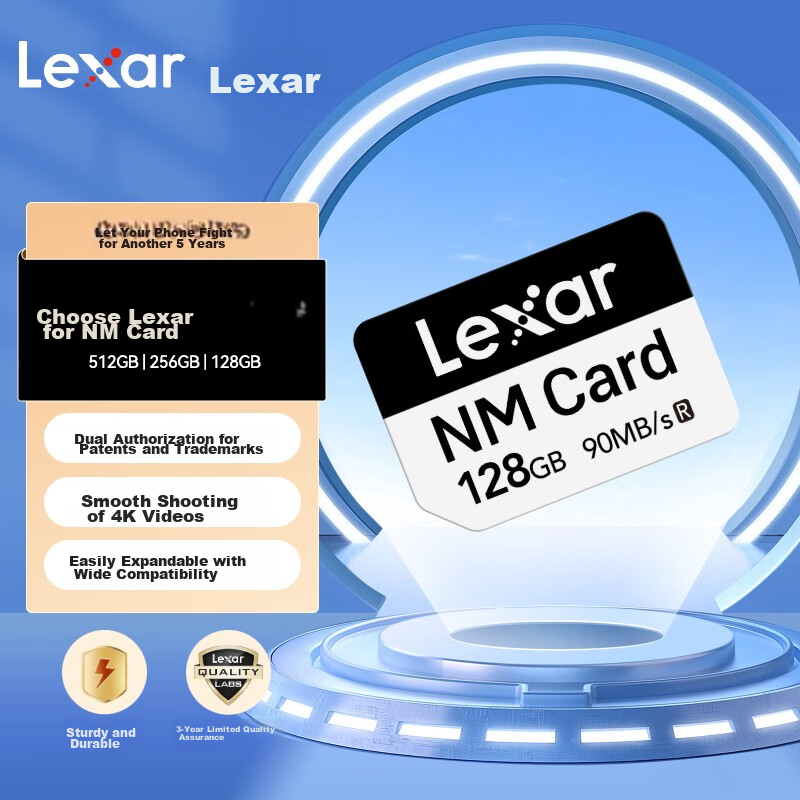 Lexar 128GB NM Memory Card (NM CARD) for Huawei Honor Phones And Tablets, Compatible with Mate/nova/P Series, Fast Shooting And Storage