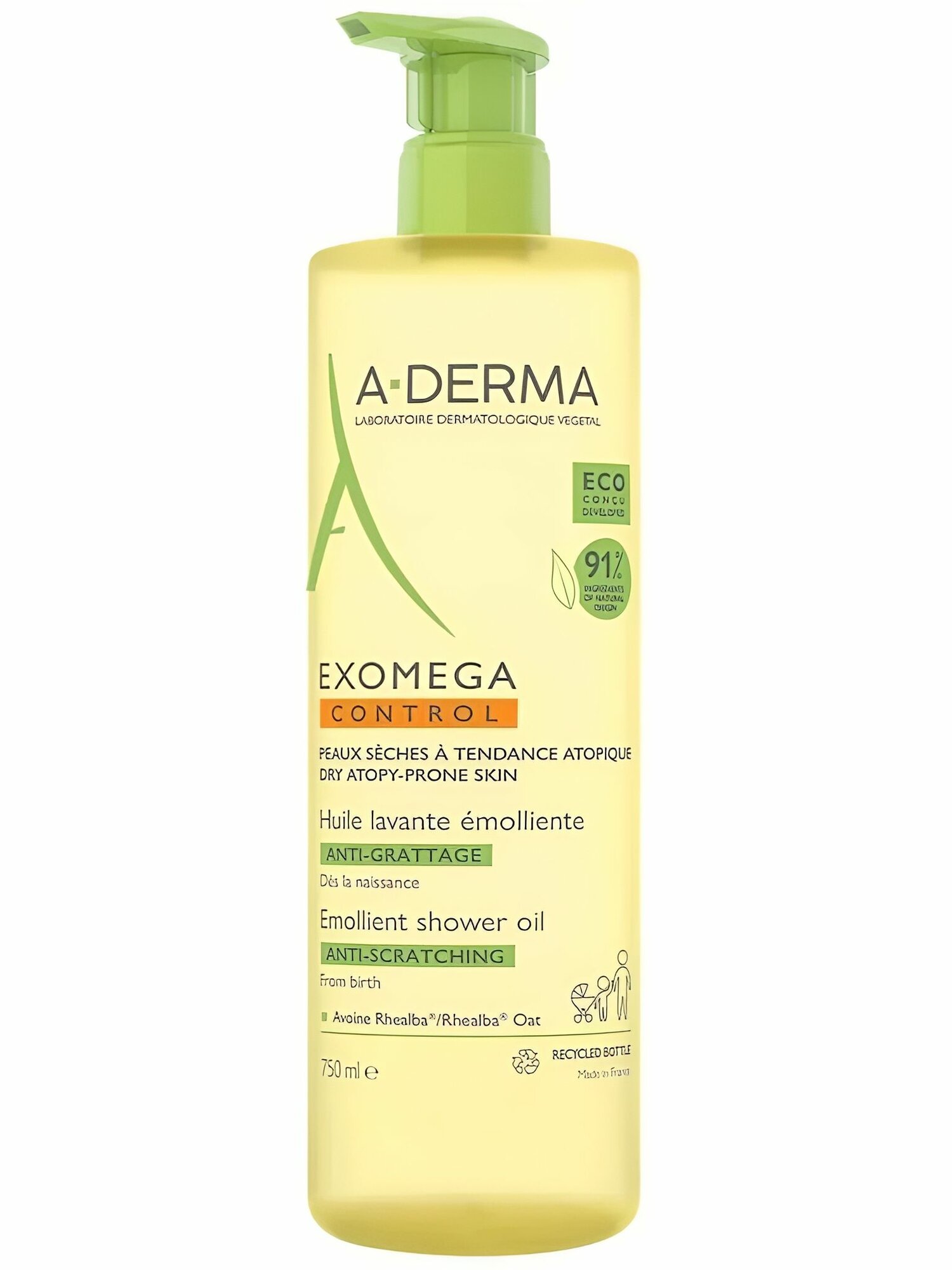 А-Дерма Экзомега Контрол Масло для душа смягчающее (A-Derma Exomega Control), 750 мл