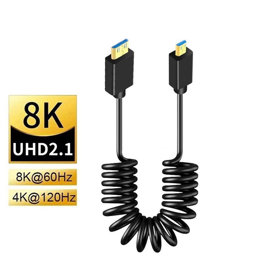 Кабель Micro HDMI - Mini HDMI nku 8K Spring Cable, 1 м
