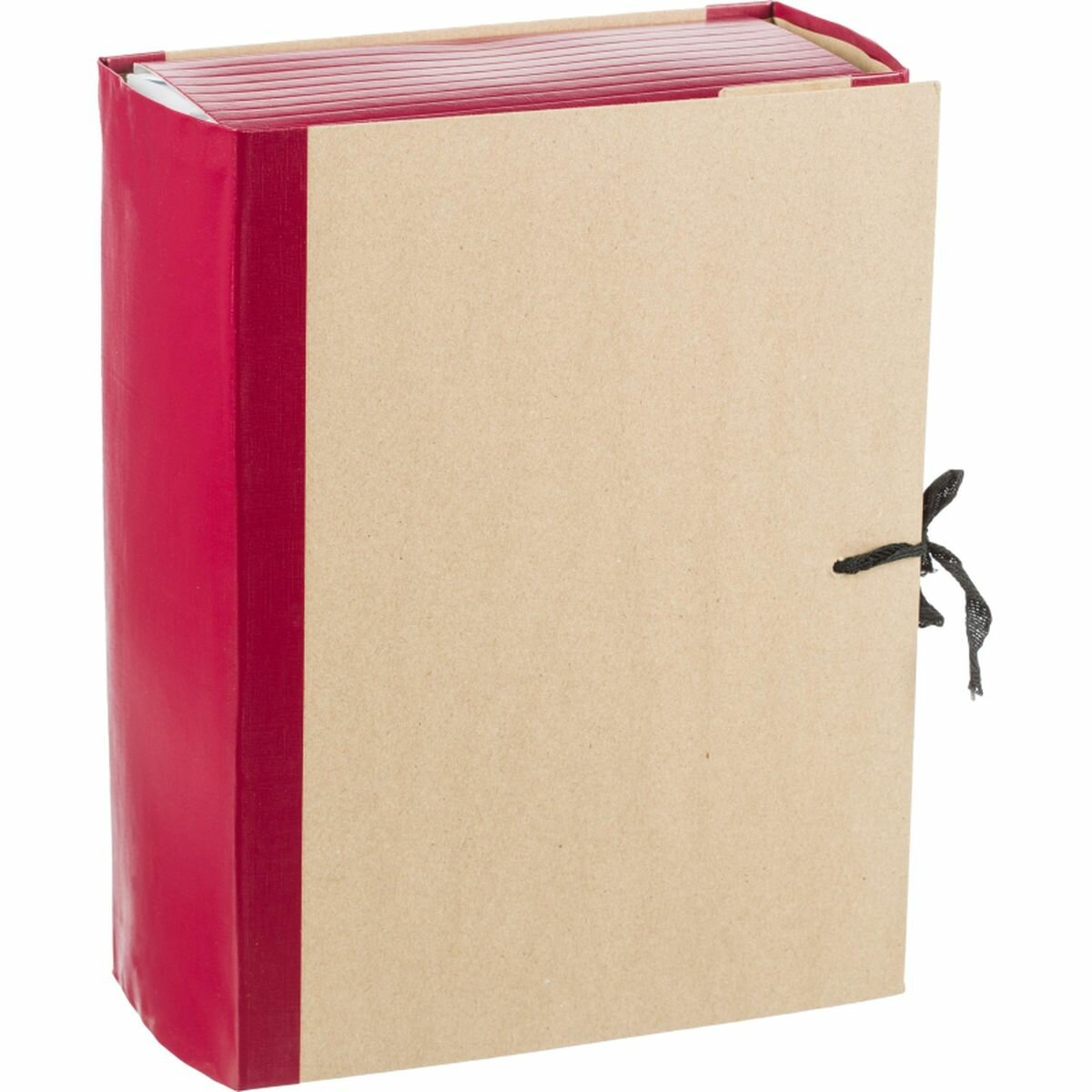 Папка архивная с завязками Attache Economy (А4, корешок 120мм, 4 завязки, картон/крафт-бумага/бумвинил) бордовая