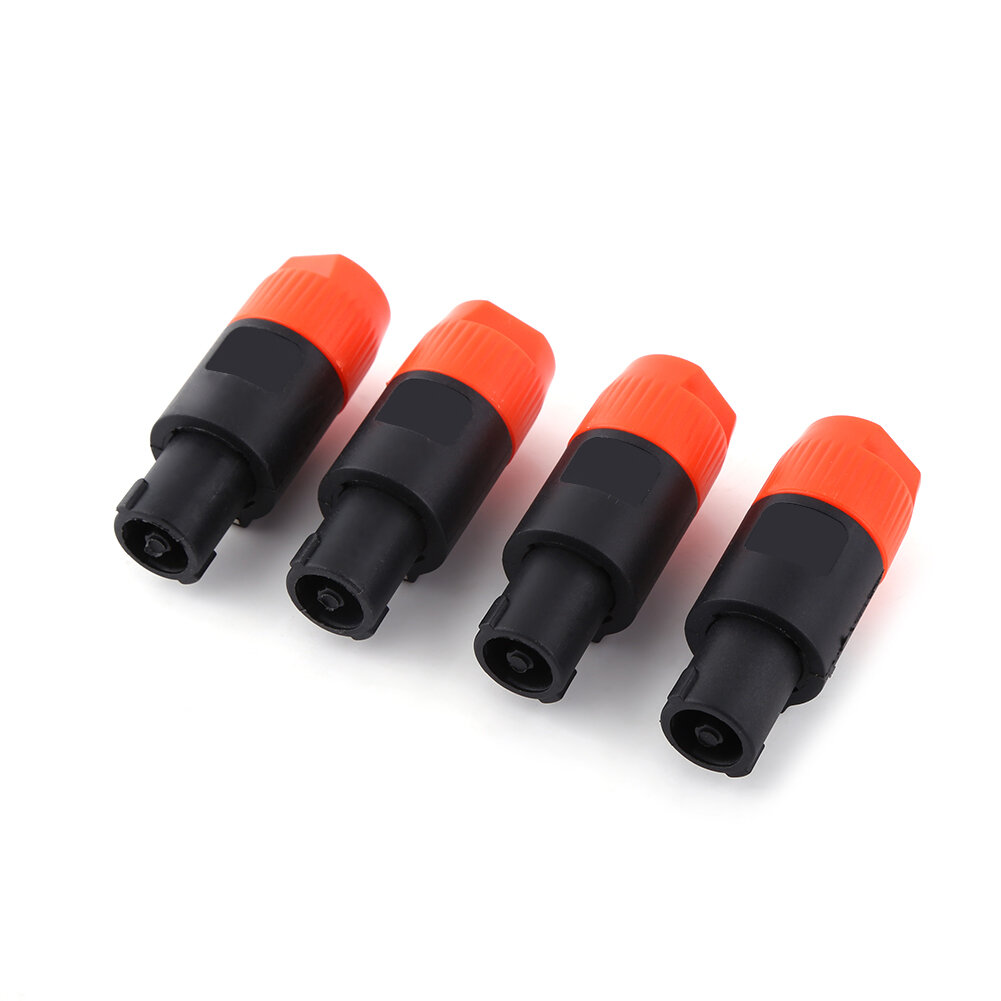 4PCS NL4FC Male Plug Speaker Audio Cable Cord Adapter Connector Orange