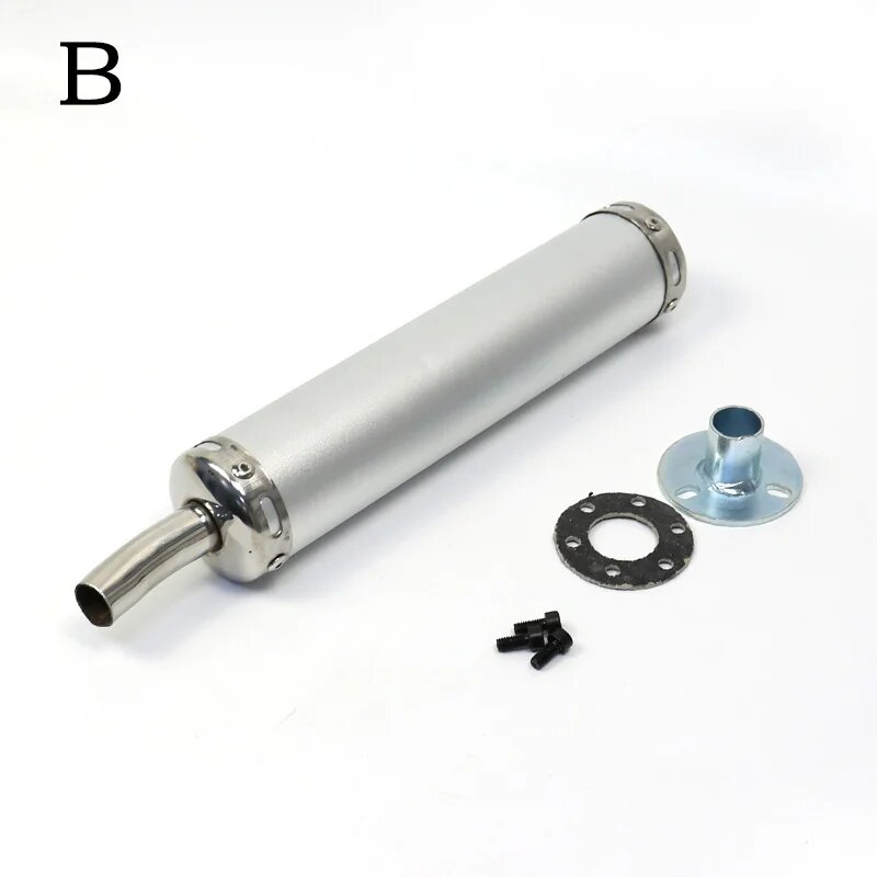 Универсальный гоночный глушитель для мотоциклов 50-250 куб. см, 7 цветов, для 2-тактных мотоциклов B Silver