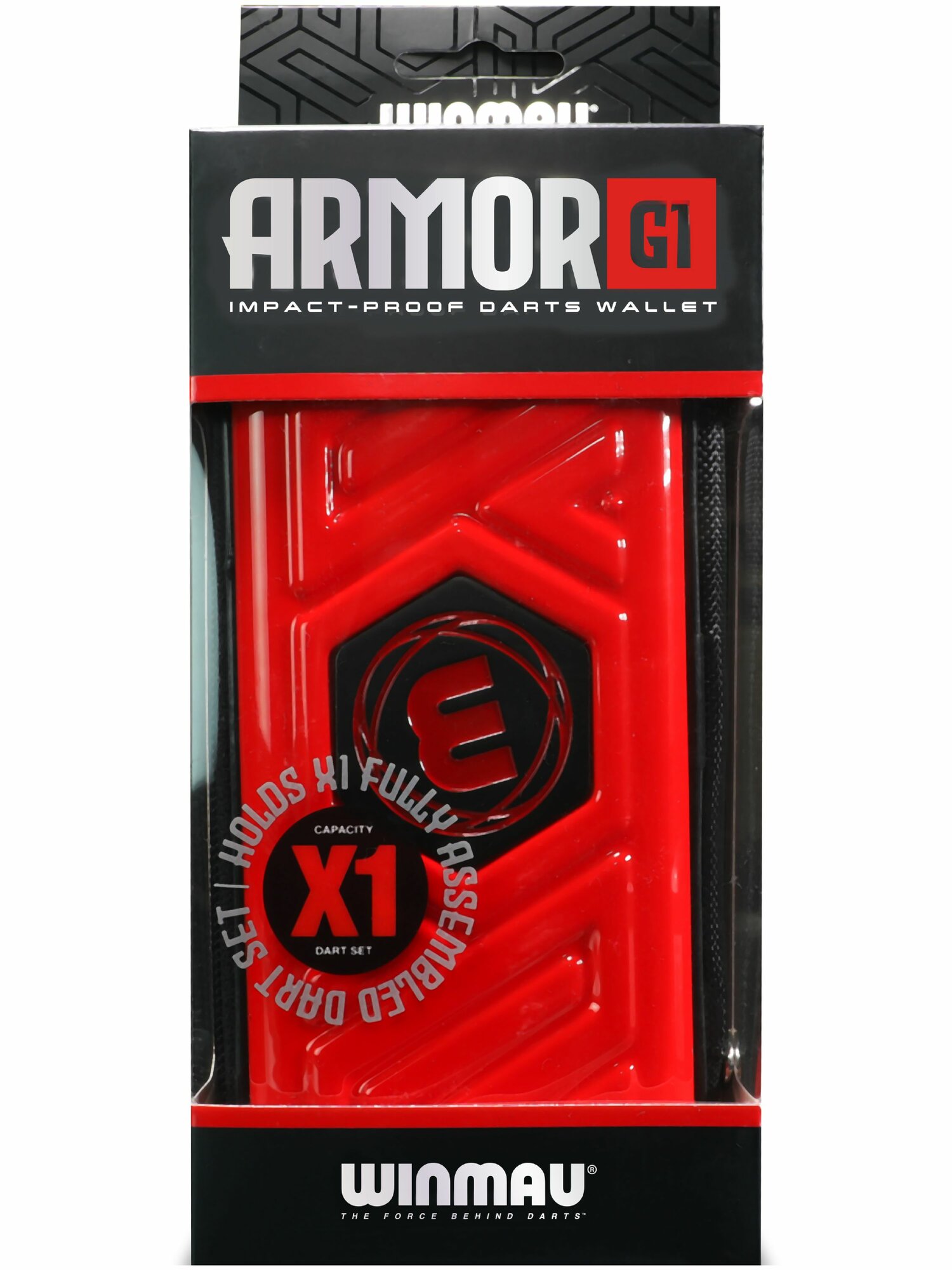 Сверхпрочный и защитный кейс Winmau ARMOR G1 Red Dart Case. Для дротиков дартс. Красный.