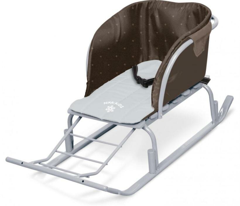 Матрас- сиденье для санок Nika универсальное СС2-1, в горошек шоколадный