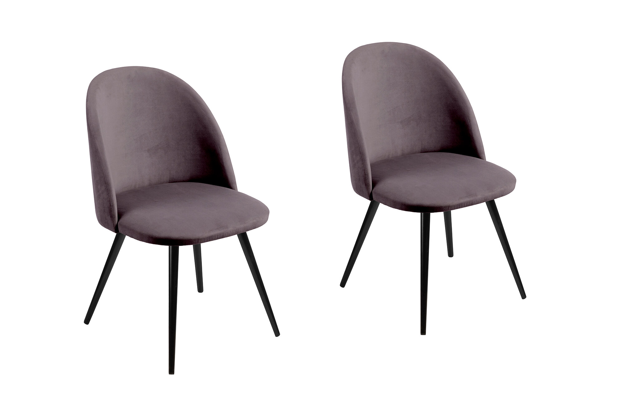 Комплект стульев Нонтон AV 431, 2 шт, 49х81х43 см, поворотный, черный муар / велюр серо-коричневый