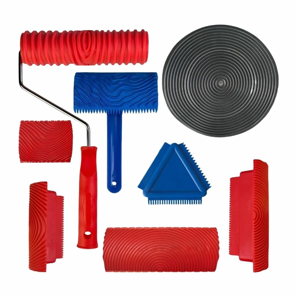 Набор из 8 роликов с эффектом деревянной текстуры, идеально подходит для стен, мебели и повседневного использования, - Новая древесная зернистость