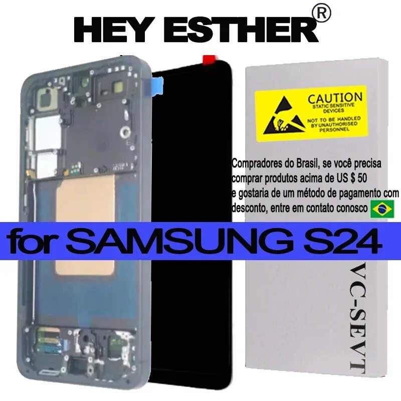 6,2-дюймовый LTPO AMOLED для Samsung S24, ЖК-дисплей SM-S921B, SM-S921U, SM-S921W, модели сенсорного экрана в сборе, запасные части S24 Black Frame