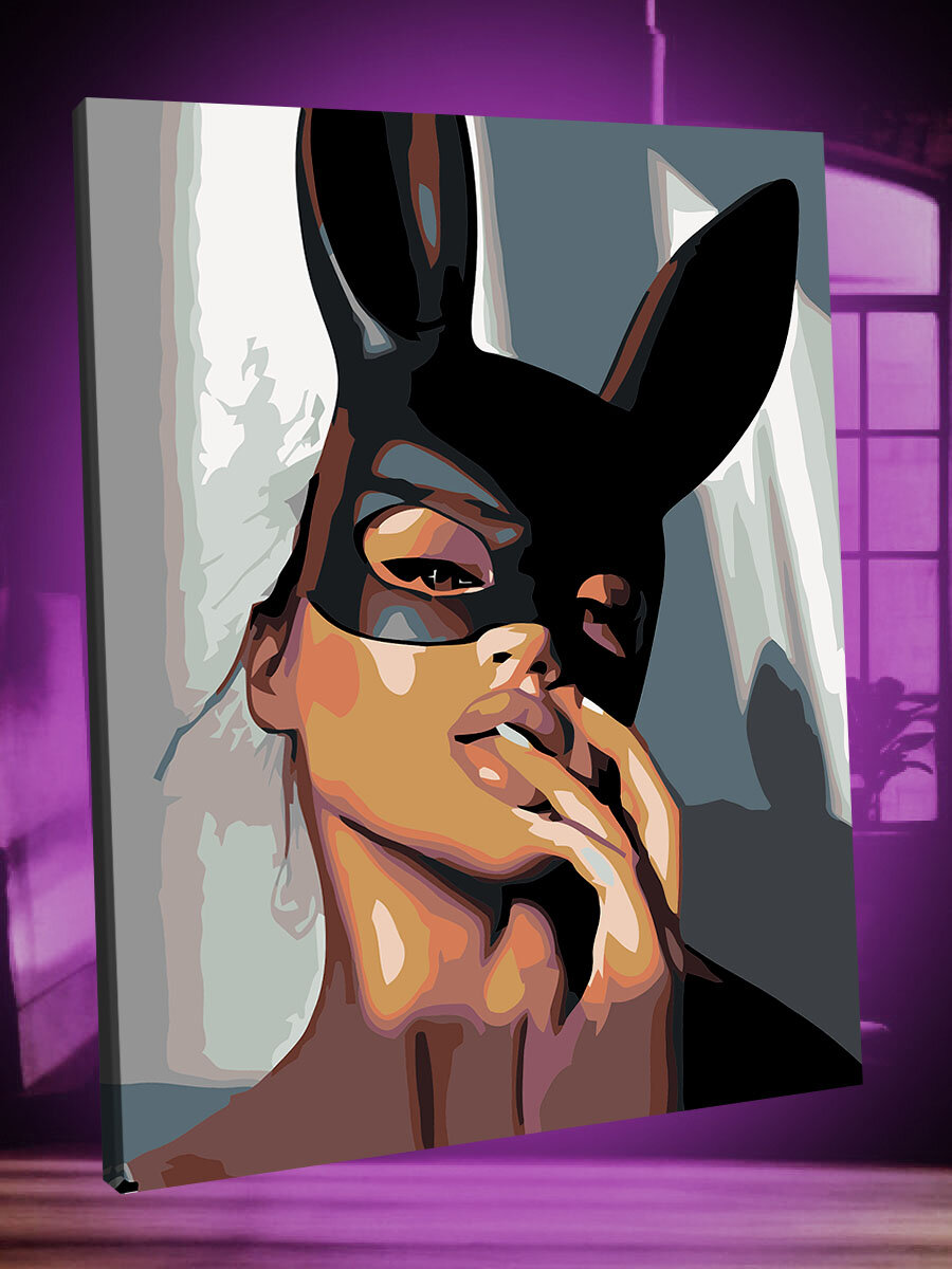 Картина по номерам Портрет девушки в маске / Portrait of a girl in a mask холст на подрамнике 40*50