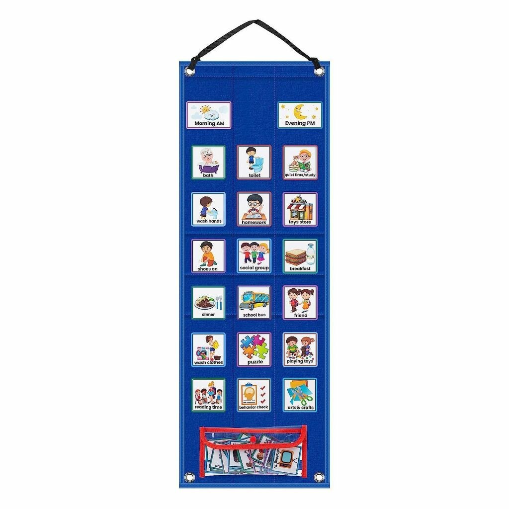 Таблица распорядка дня Доска наглядных пособий для детей с 70 карточками-картинками для дошкольников, обучающихся на дому
