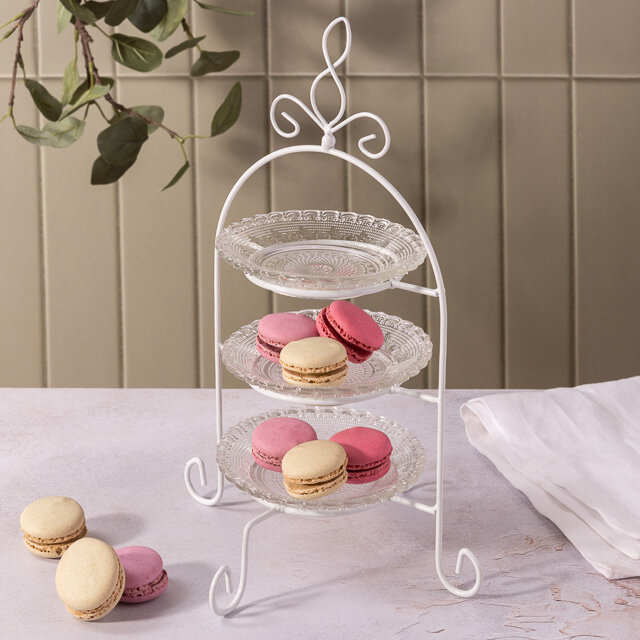 Этажерка для фруктов Мадлен трехъярусная 32 см, стекло, Boltze, 1014083