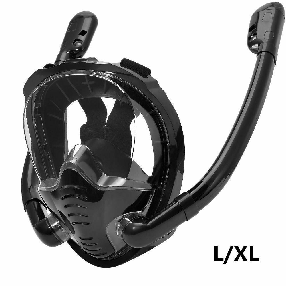 Маска для снорклинга на все лицо с панорамным обзором 180 , силиконовые очки для снорклинга с сухим верхом, дайвинга, плавания с 2 трубками, защита от запотевания и протечек