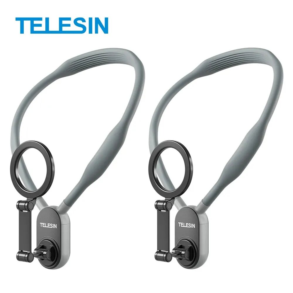 TELESIN держатель на шею серый, 2 шт, магнитный, универсальный