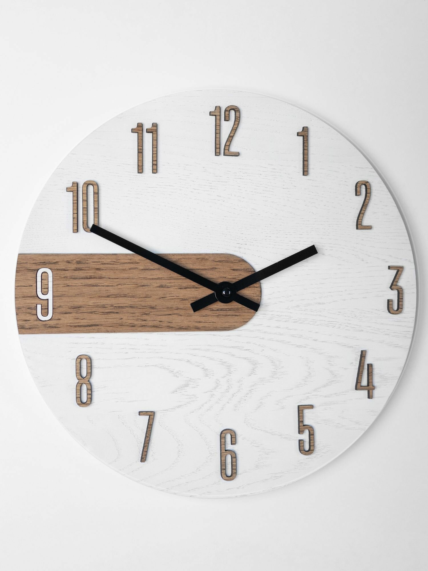 Часы настенные деревянные ручной работы в стиле лофт с тихим механизмом