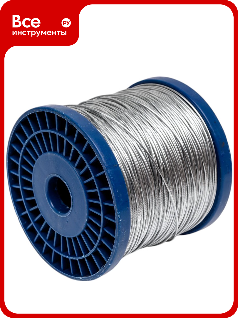 Трос для растяжки креп-комп DIN 3055, стальной, оцинкованный, предназначен для крепежных работ