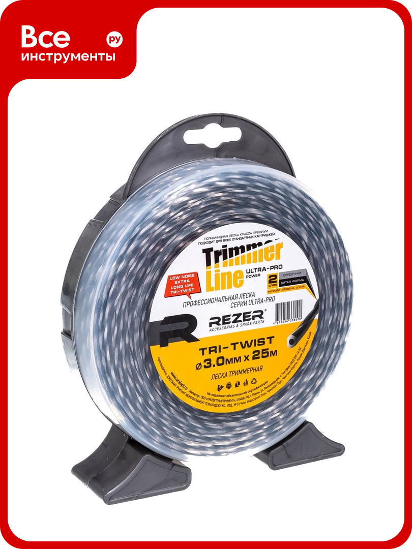 Леска триммерная TRI-TWIST Rezer 03.007.00130, из термостойкого материала