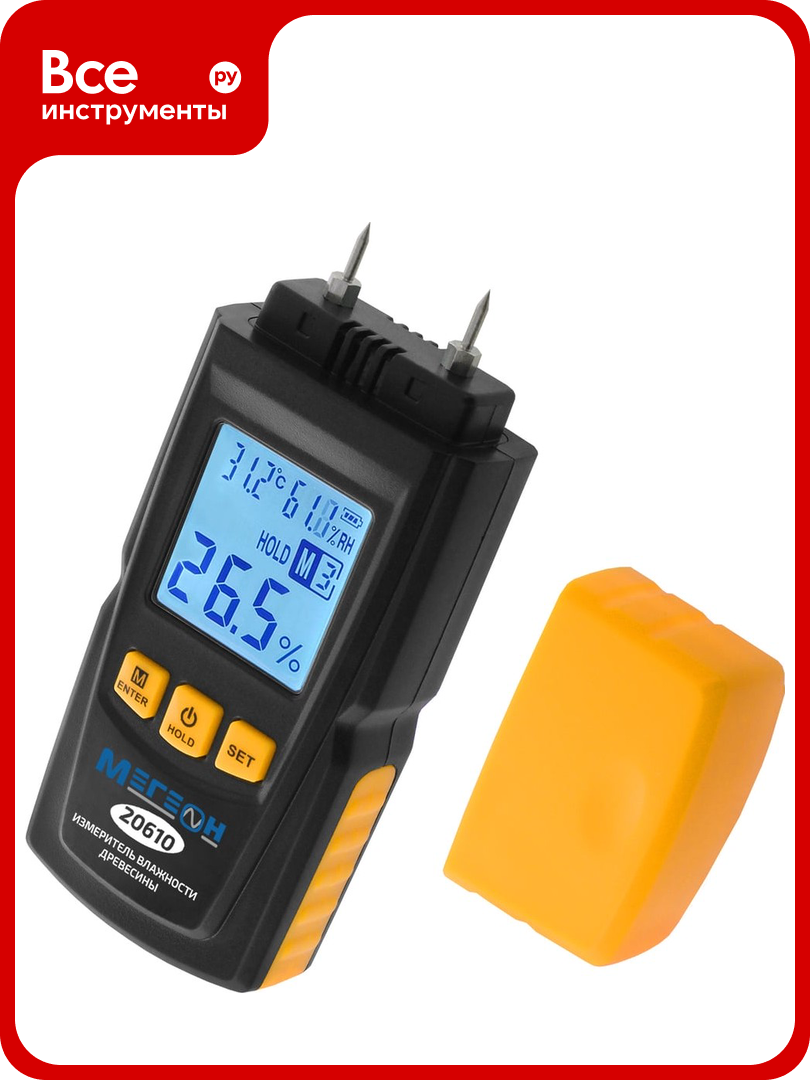 Измеритель влажности древесины мегеон 20610 00000005952, с использованием CPU-технологии