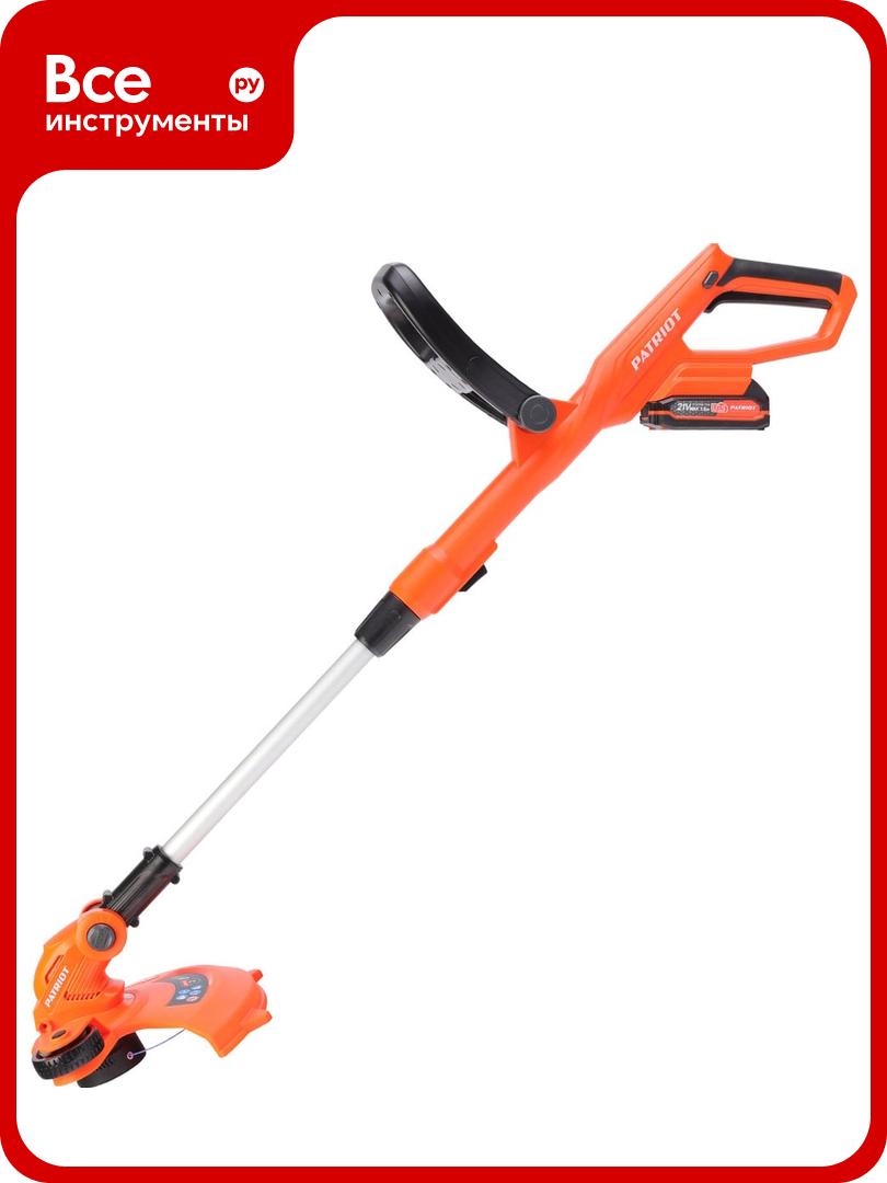 Триммер аккумуляторный садовый Patriot PT 238, 21 В, ширина скашивания