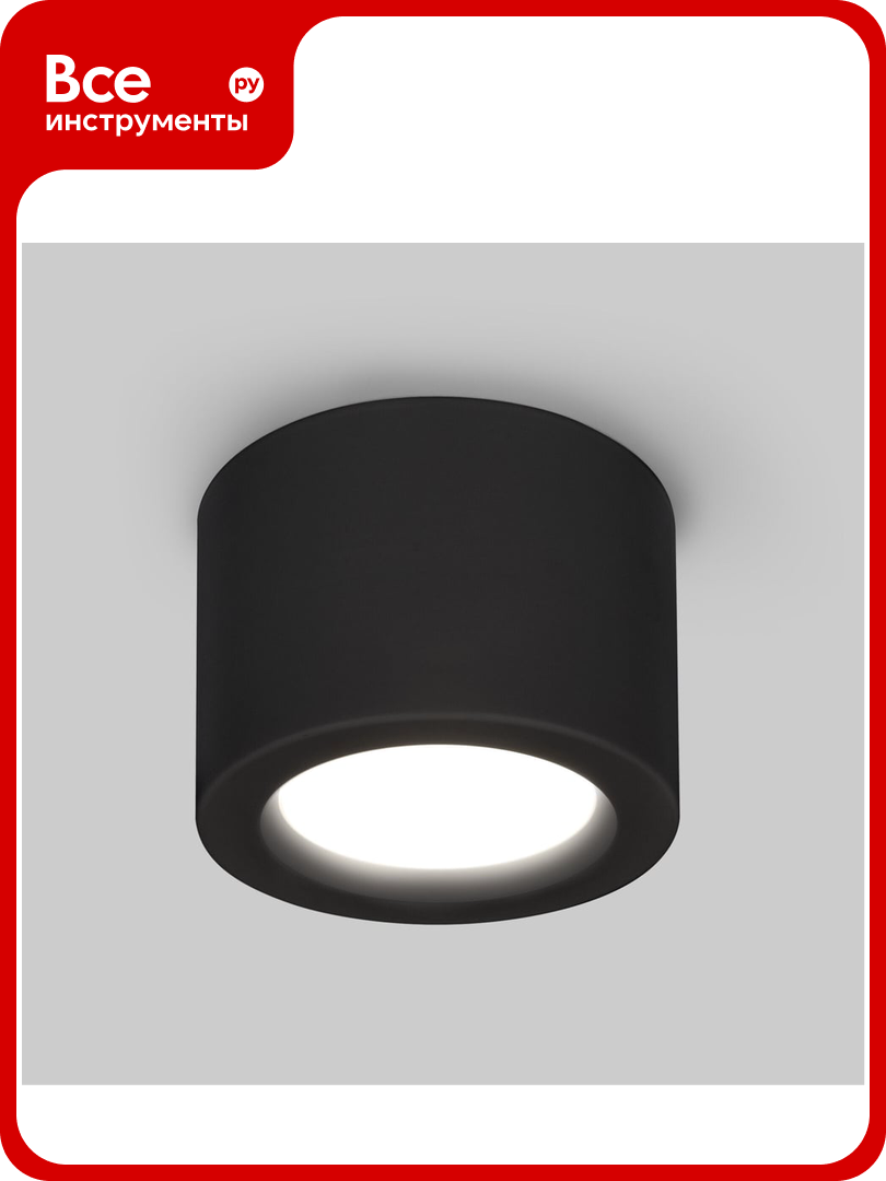 Накладной светодиодный светильник Elektrostandard dlr026 6w 3000k черный матовый a063934, 6 Вт