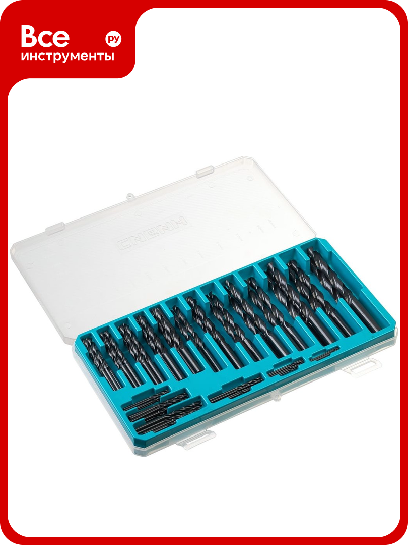 Набор сверл по металлу СИБИН 100 шт, 1-10 мм 29610-H100, с пределом прочности при растяжении