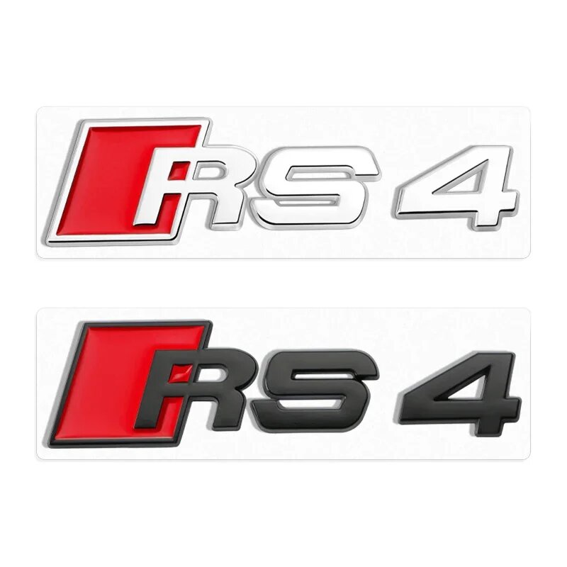 3D металлические цифры, буквы RS3 RS4 RS5 RS6 RS8, эмблема для Audi RS серии, RS4, 1Pcs-Black