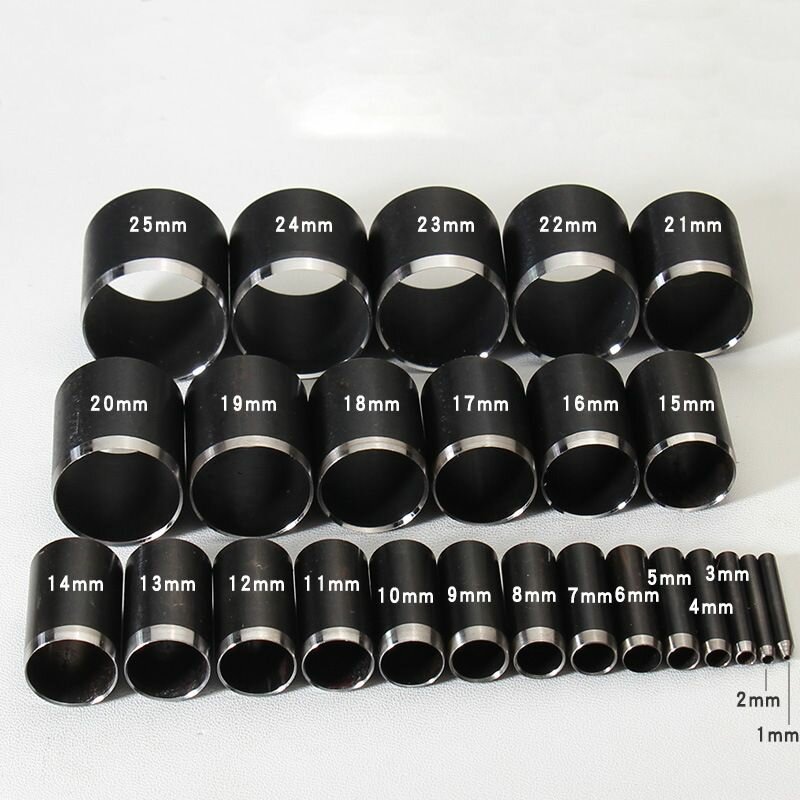 Набор высекателей для кожи 1-25 мм, пробойники для ремней и сумок, кожевенный инструмент для аккуратных отверстий, набор для ручной вырубки, кожевенные пробойники, инструмент для кожи, набор для творчества и ремонта