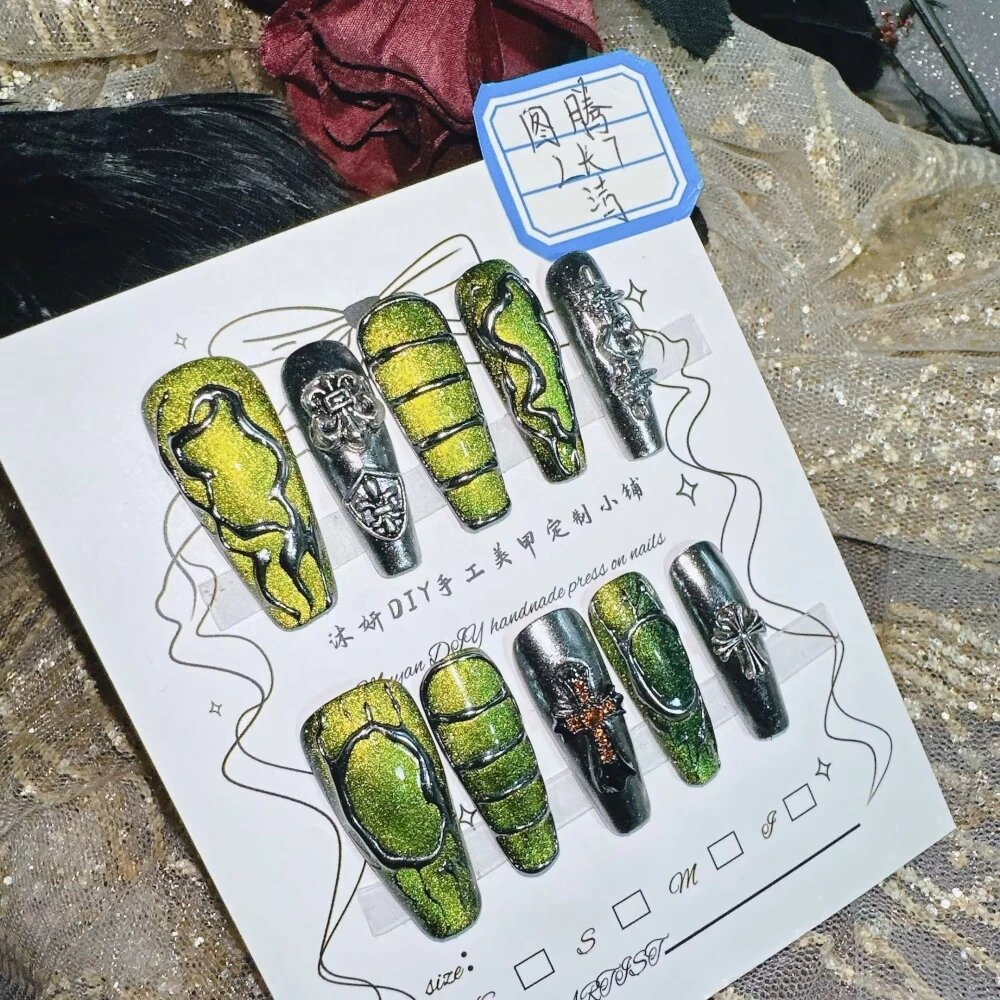 Накладные ногти акрил миндаль, цвет M, 10 шт