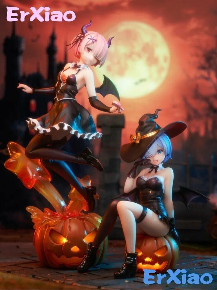 Фигурка Animester KADOKAWA , KDcolle , Re: Zero Starting Life in Another World , Rem 170mm + Ram 250mm Phantom Night Wizard Ver.