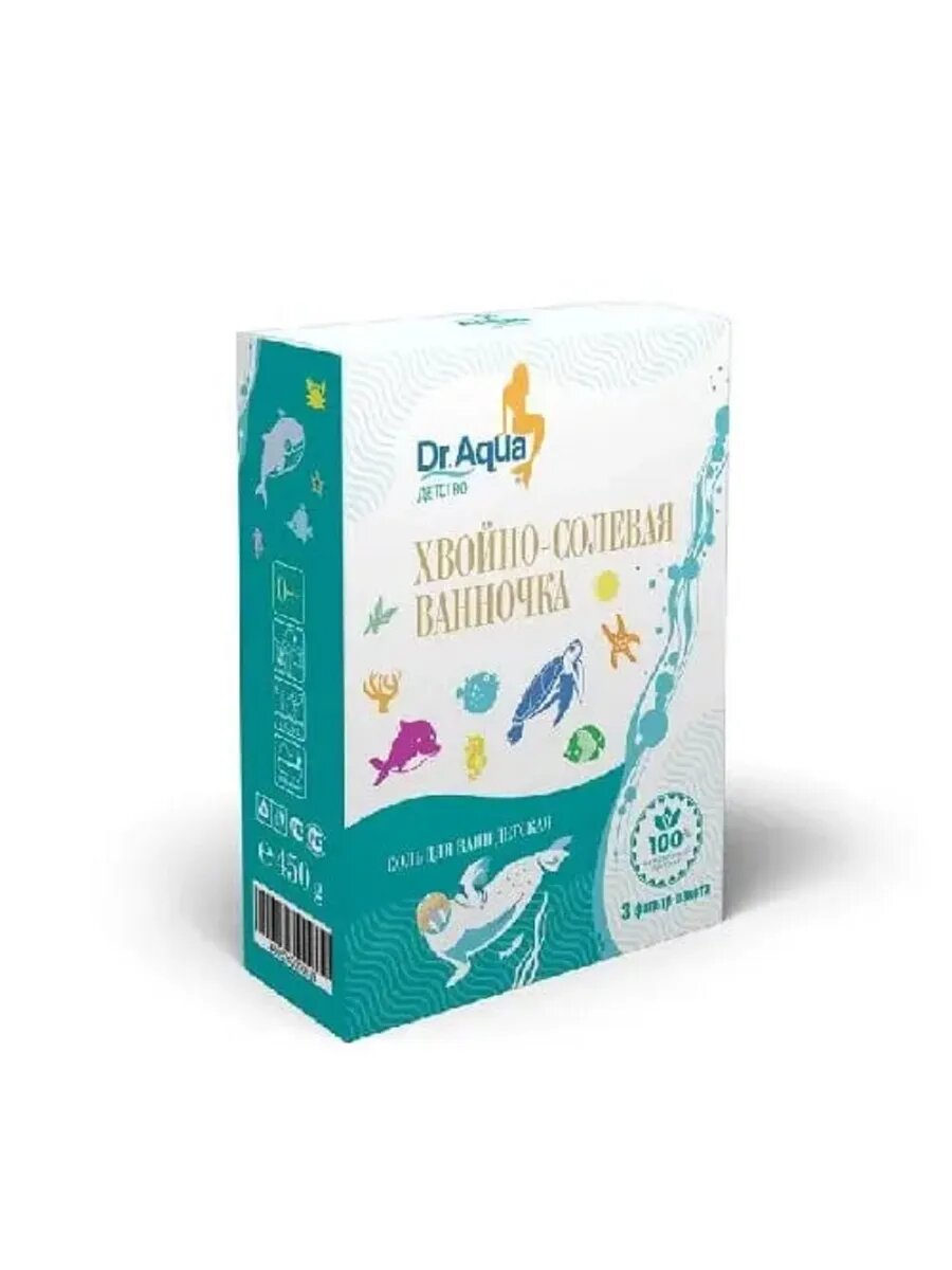 Соль для ванн Dr. Aqua, детская, хвойно-солевая, от 0+ лет, 450 г