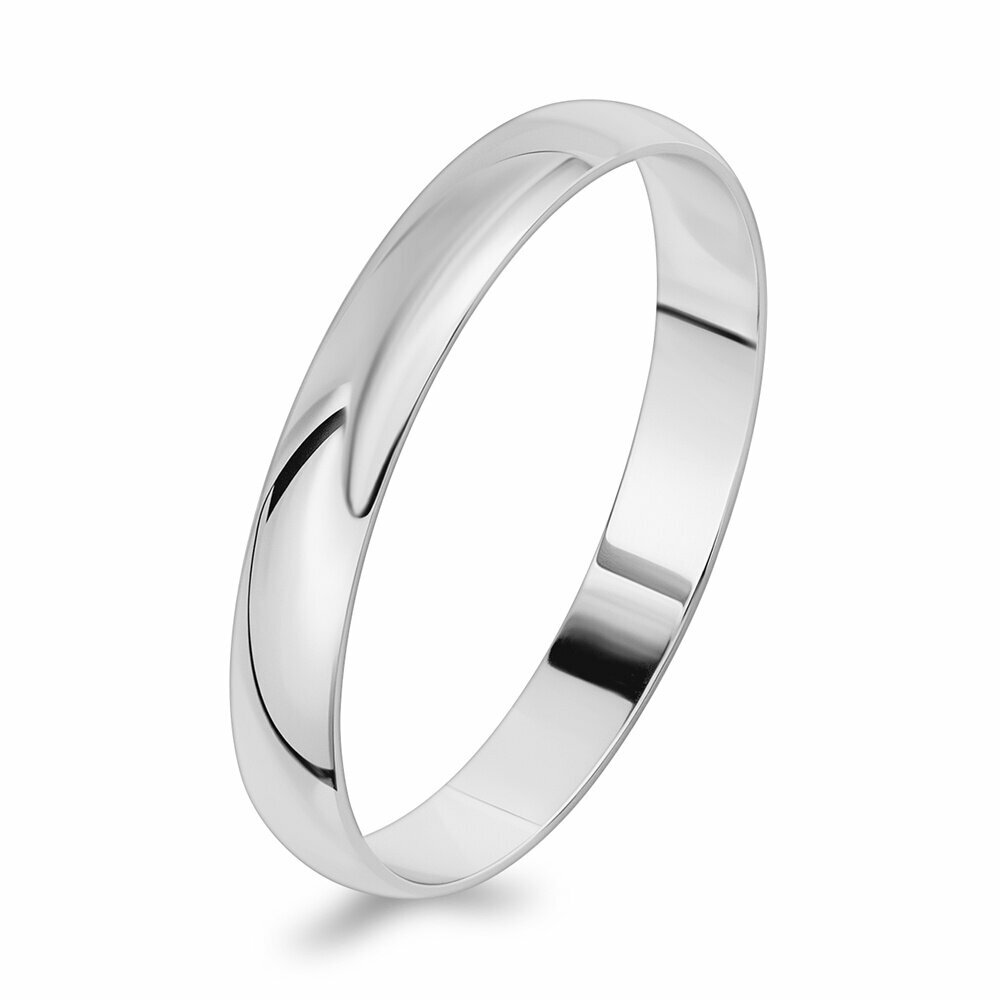 Кольцо обручальное, белое золото, 375 проба, родирование