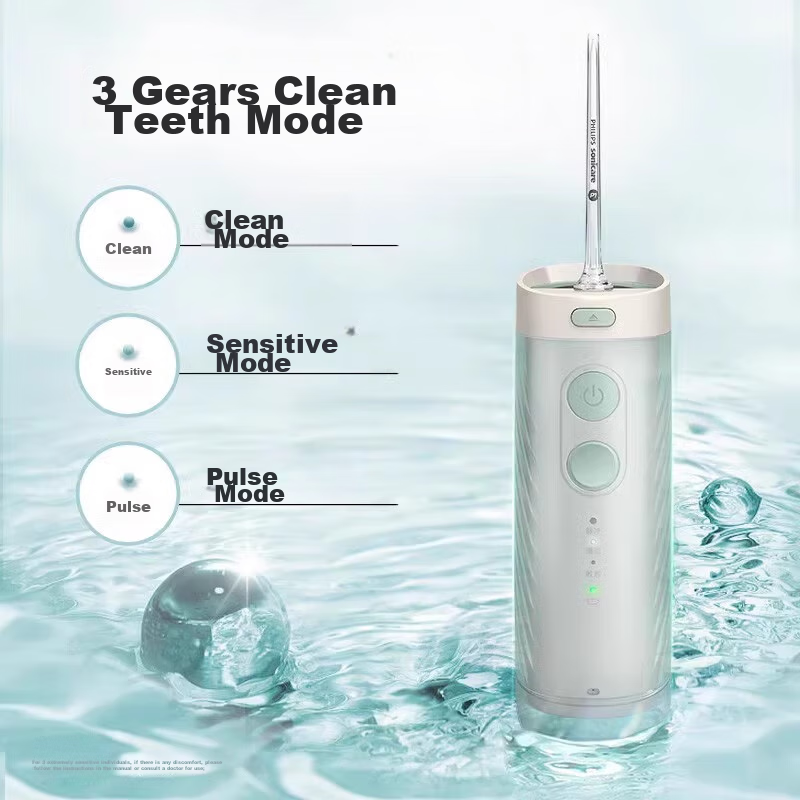 Ирригатор Philips Portable Retractable Water Flosser Couple's Edition, HX3331 с насадками, цвет Pink