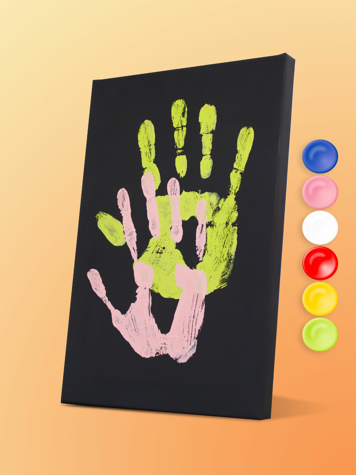 Набор для творчества Порадуй , Отпечатки рук , для семьи , 20х30 см , чёрный холст