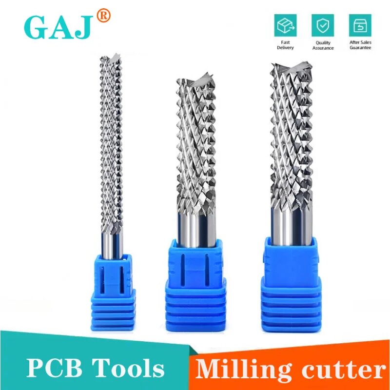 Концевая фреза для печатных плат, твердосплавная концевая фреза для кукурузы, фрезы с ЧПУ, режущие фрезерные инструменты 0,5 ~ 8 мм для деревянной печатной платы, ПВХ, углеродное волокно 1X7X3.175