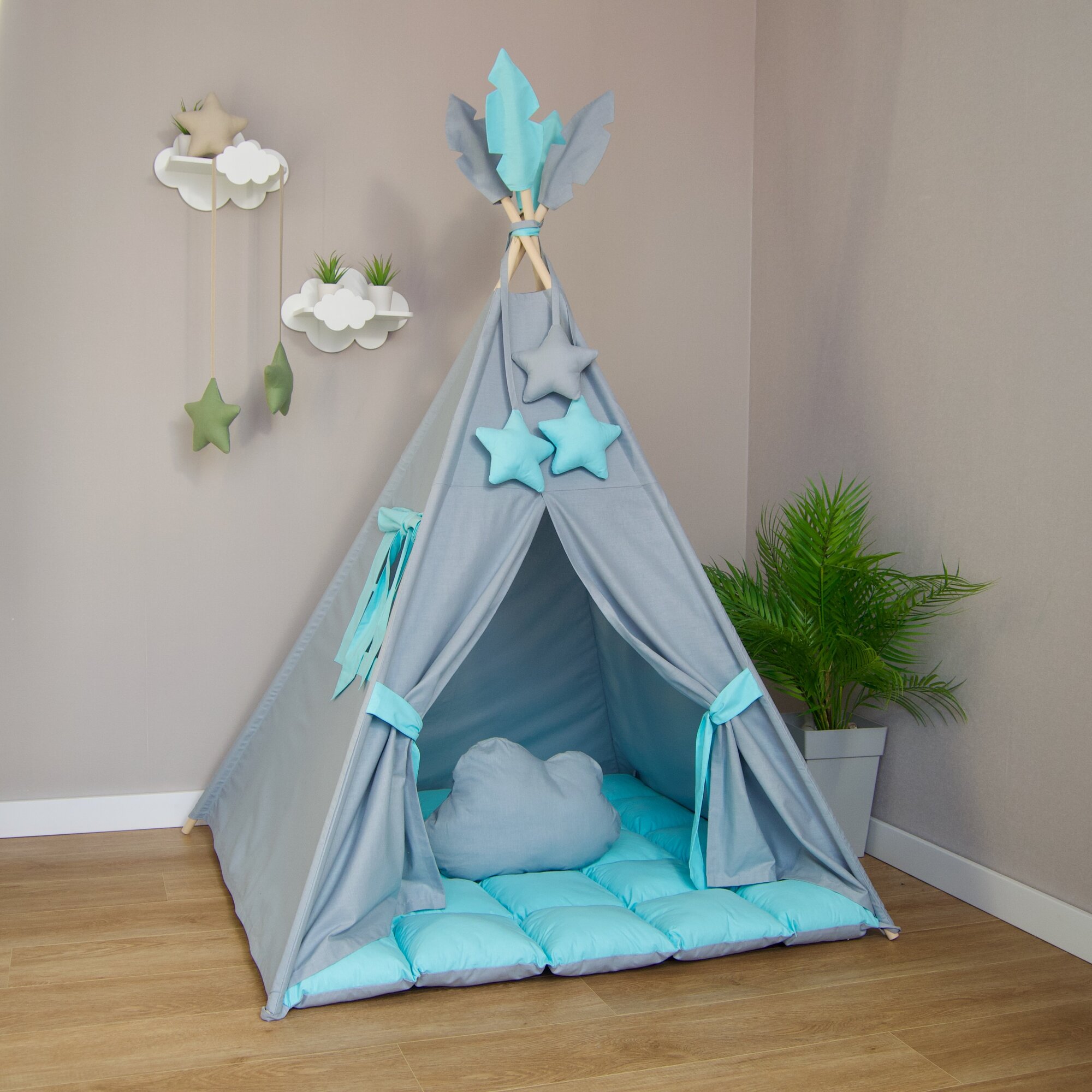 Вигвам детский LiliKids Незабудка, серо-голубой