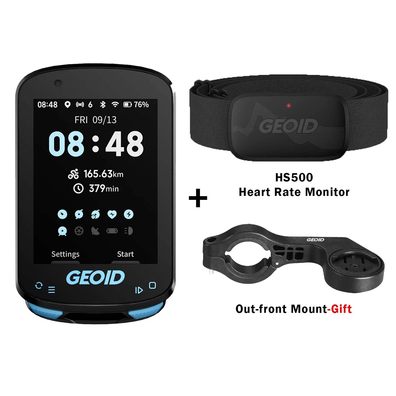 GEOID GPS Велокомпьютер с цветным экраном CC600 with HS500