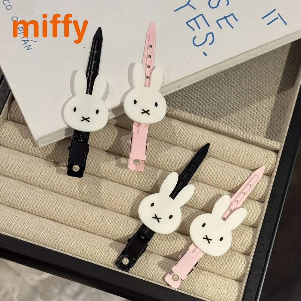 Заколки для волос Miffy, розовый и черный, 4 шт.