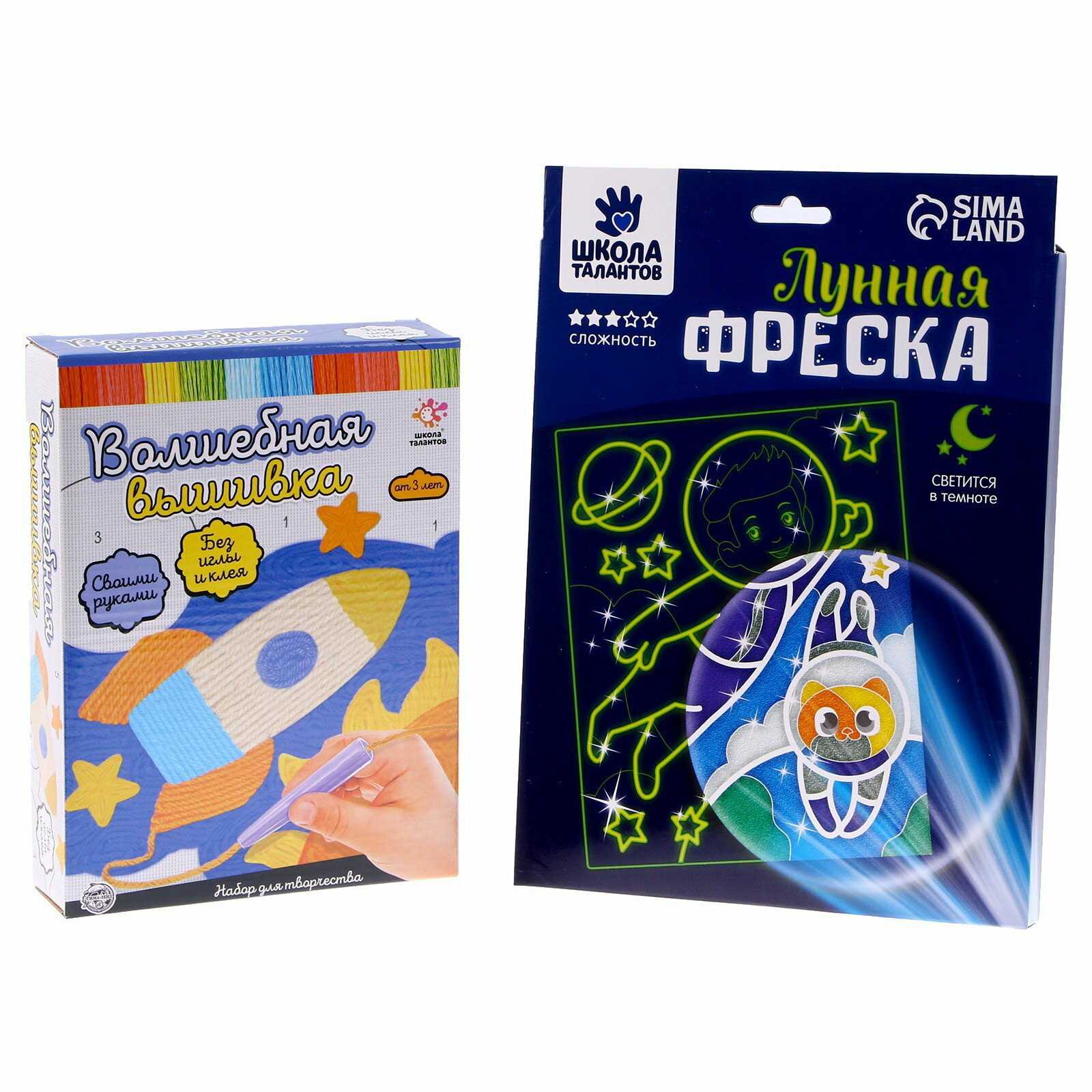 Набор для творчества: лунная фреска и волшебная вышивка "Космос"