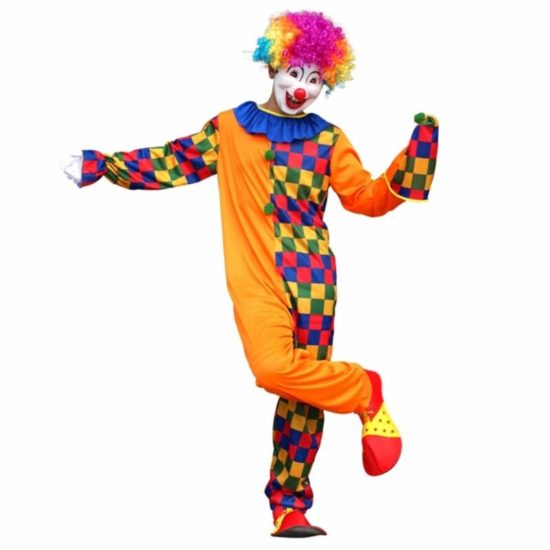 Костюм Клоуна На Хэллоуин, Для Бала-Маскарада-Клетчатый Клоун
