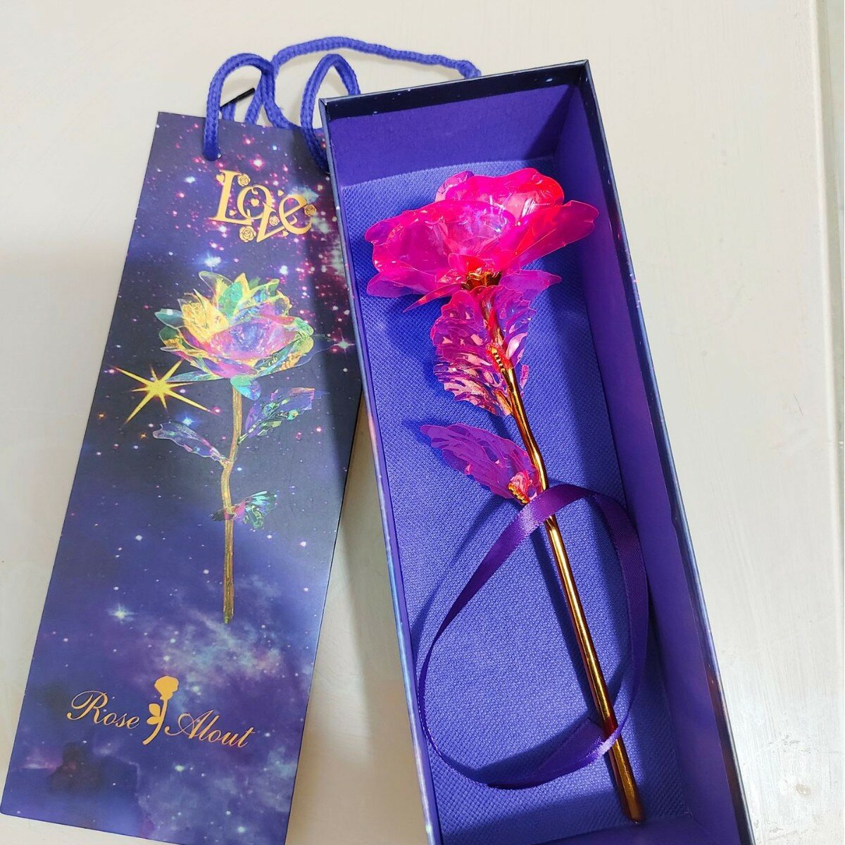 Подарочная коробка из розового золота 24 карат-Набор подарочных коробок Rose Red, 1 штука