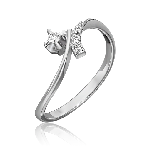 Кольцо, белое золото, 585 проба, бриллиант