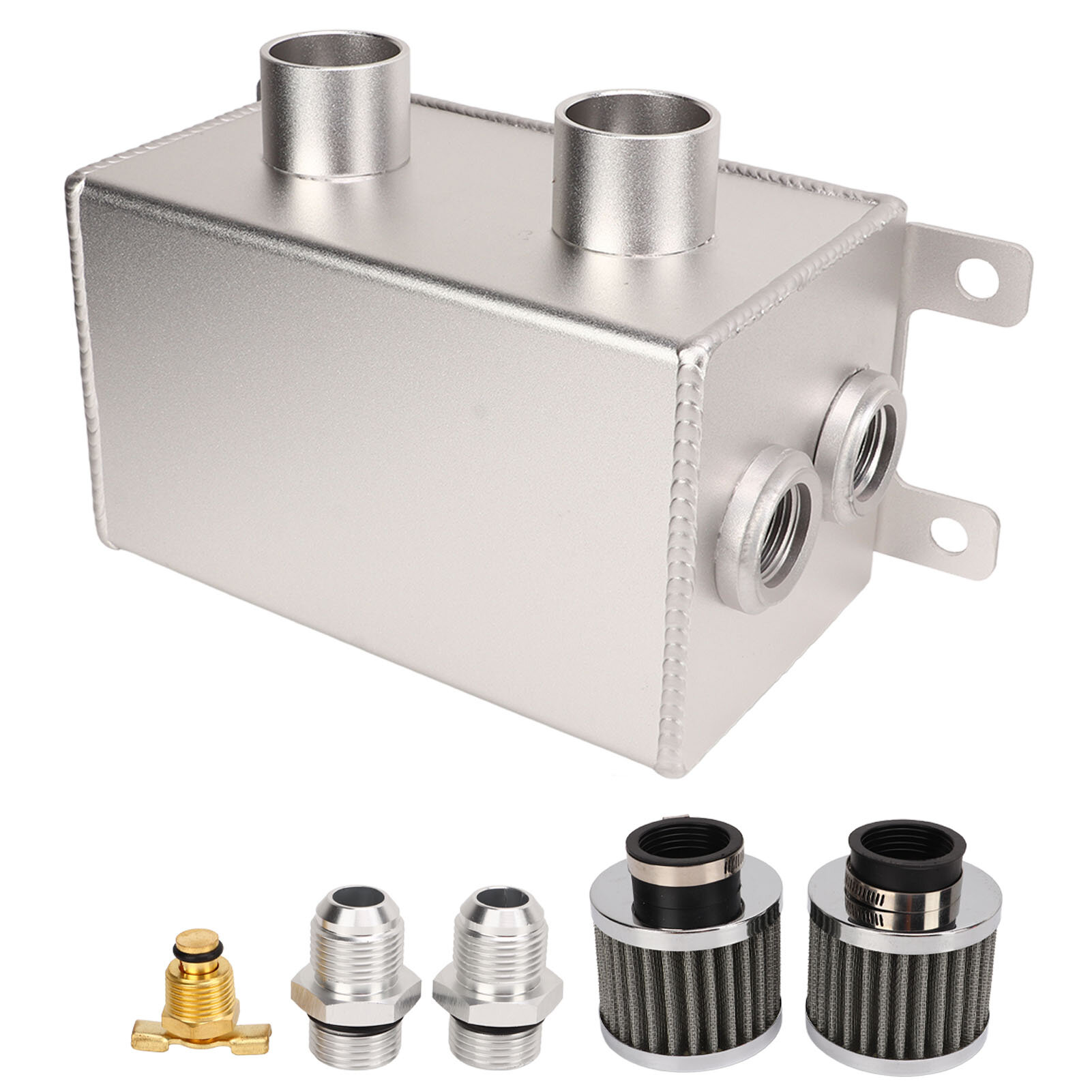 1200 мл масляного улова набор для двигателя двигатель Двойной перегородка Двойной фильтр масляный резервуар резервуар An8 Fitting Silver